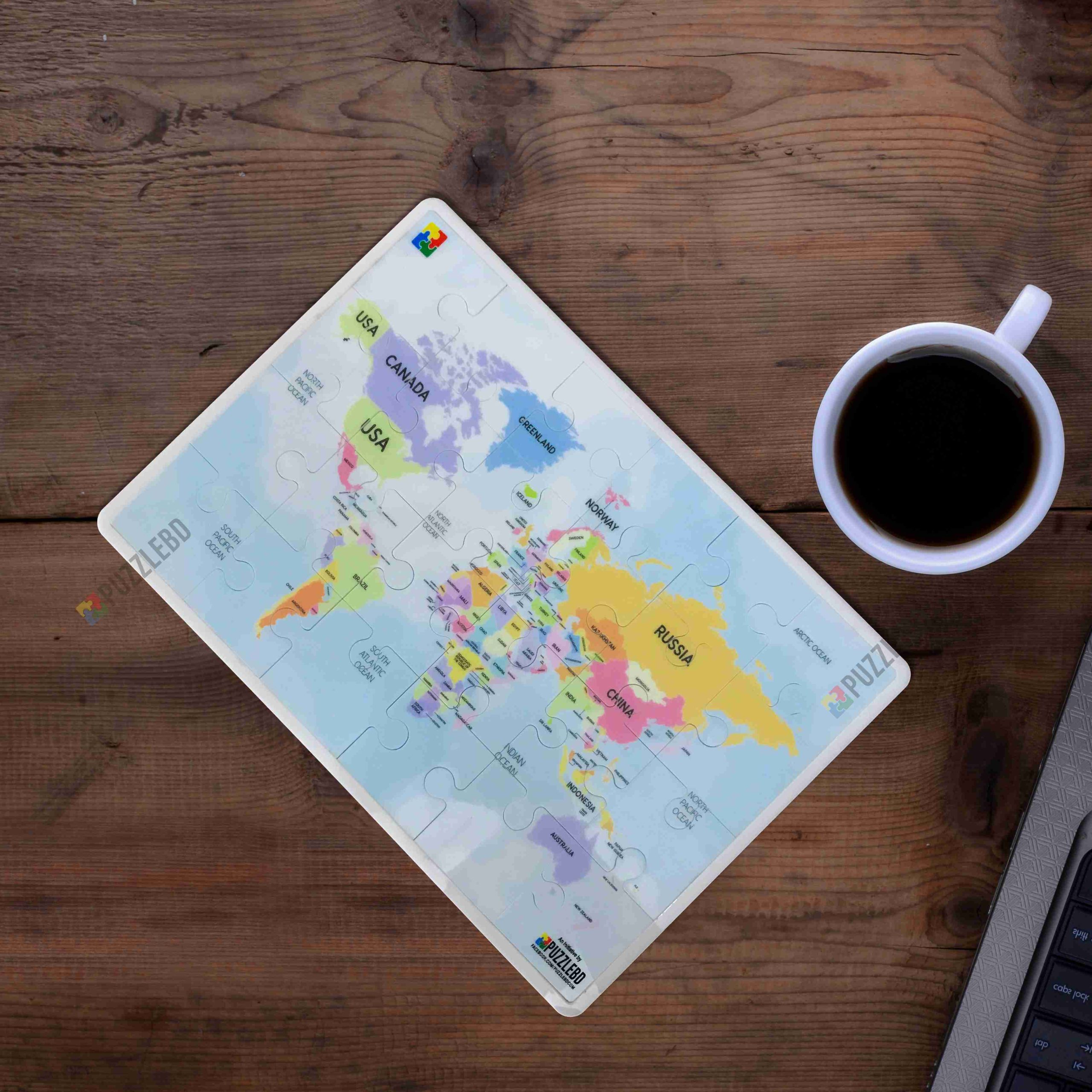 Educational World Map Puzzle for Kids - Puzzle BD